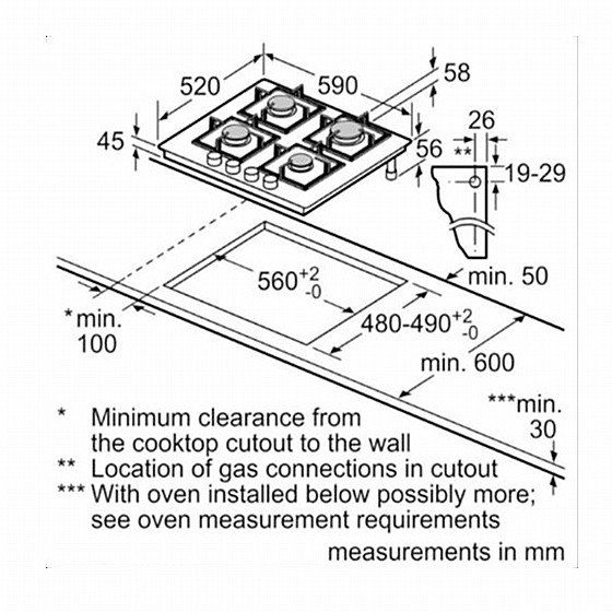 כיריים גז Constructa קונסטרוקטה CA224291 | כיריים גז | בישול ואפייה | ElectricShop