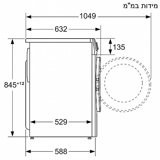 מכונת כביסה פתח קדמי 9 ק”ג Constructa CGA142X9IL קונסטרוקטה | מכונות כביסה | כביסה ייבוש ומדיחים ...