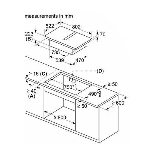 כיריים אינדוקציה 80 ס''מ משולבות קולט אדים Siemens ED811FQ15E סימנס ...
